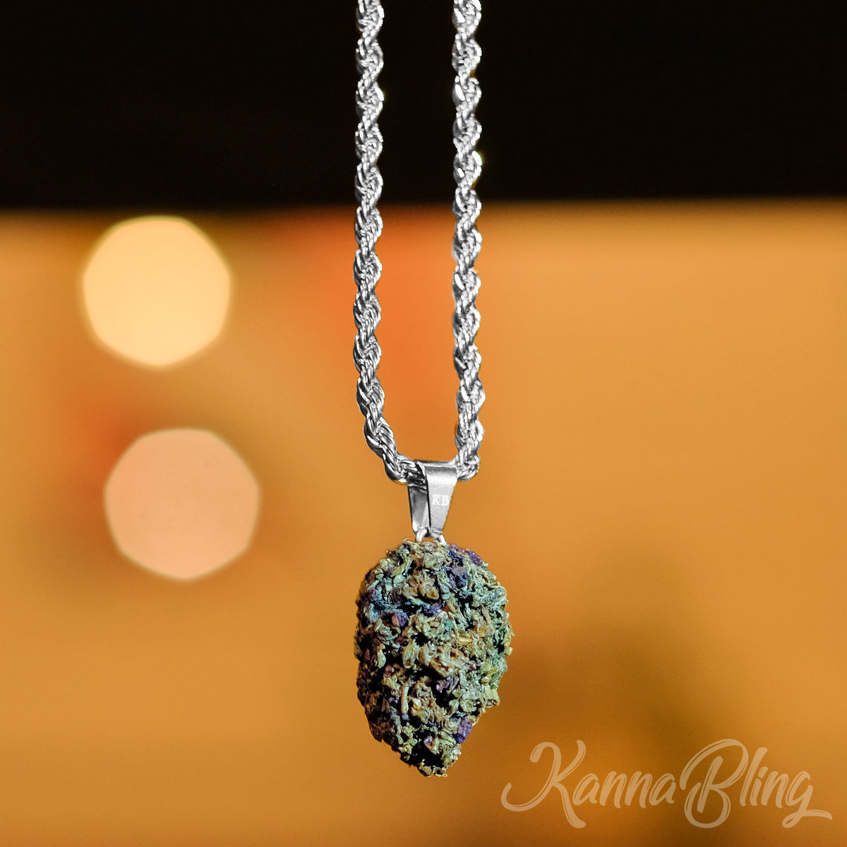 KannaBling - Gold Rope Chain Hybrid 30" (Men) Marijuana Weed Necklace ...